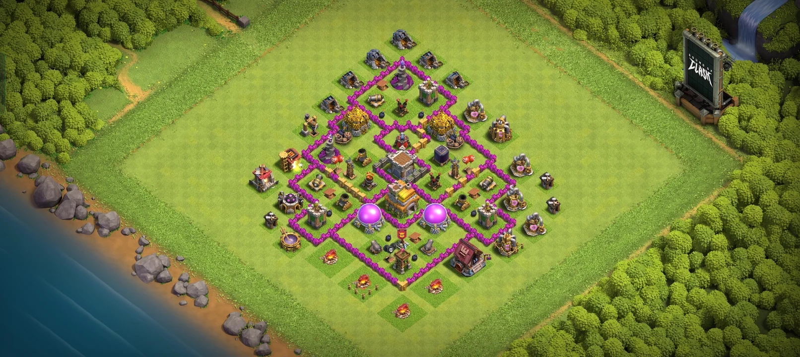 Maximum TH7 Defense Coc Layout | Anti Air / Dragon Blue Witch